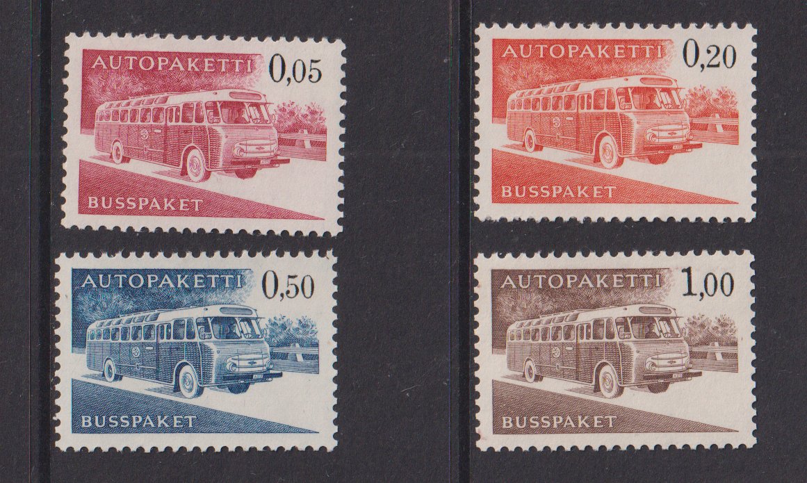 Finland #Q10-Q13 MNH 1963 mail bus | Europe - Finland, Parcel Post ...