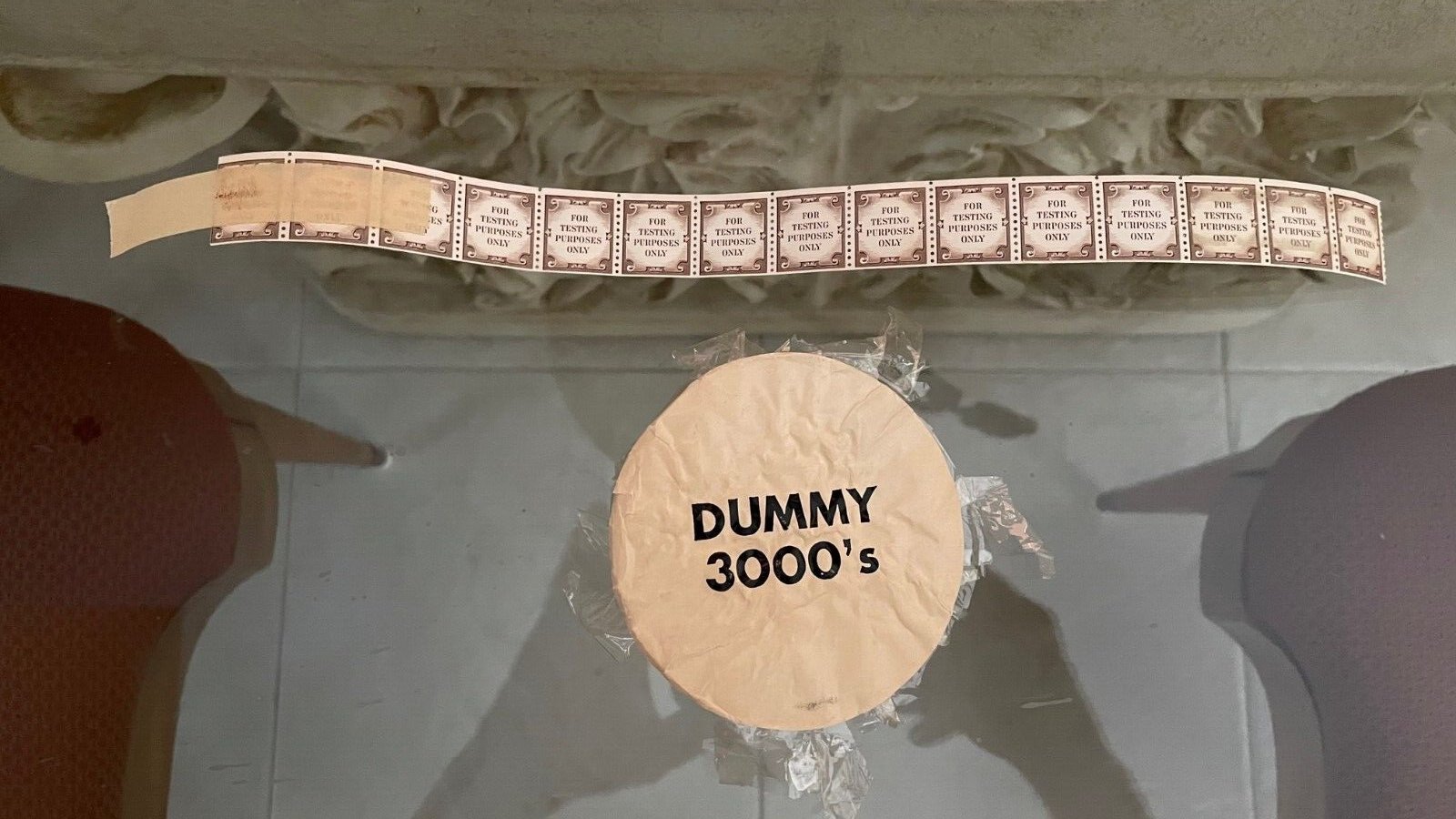 TD111 Brown Test Stamp Coil Leader Strip of 15 Stamps NH & Dummy Label ...