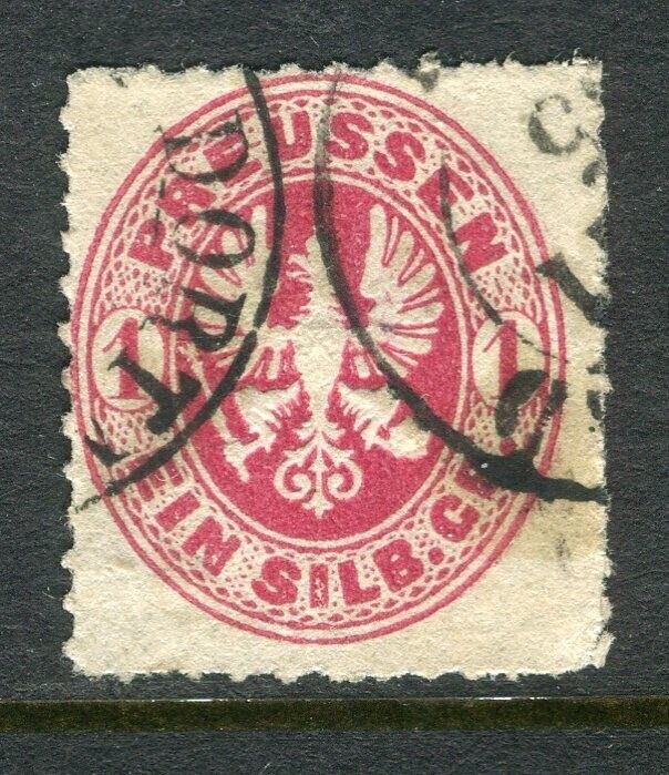 GERMANY PRUSSIA; 1860s early classic Rouletted issue used 1sg. value ...