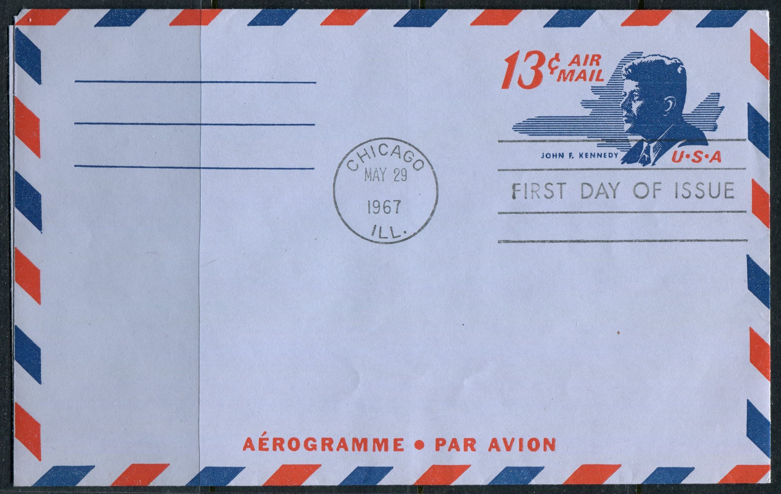 UC39 13c Kennedy Aerogramme Entire First Day of Issue | United States ...