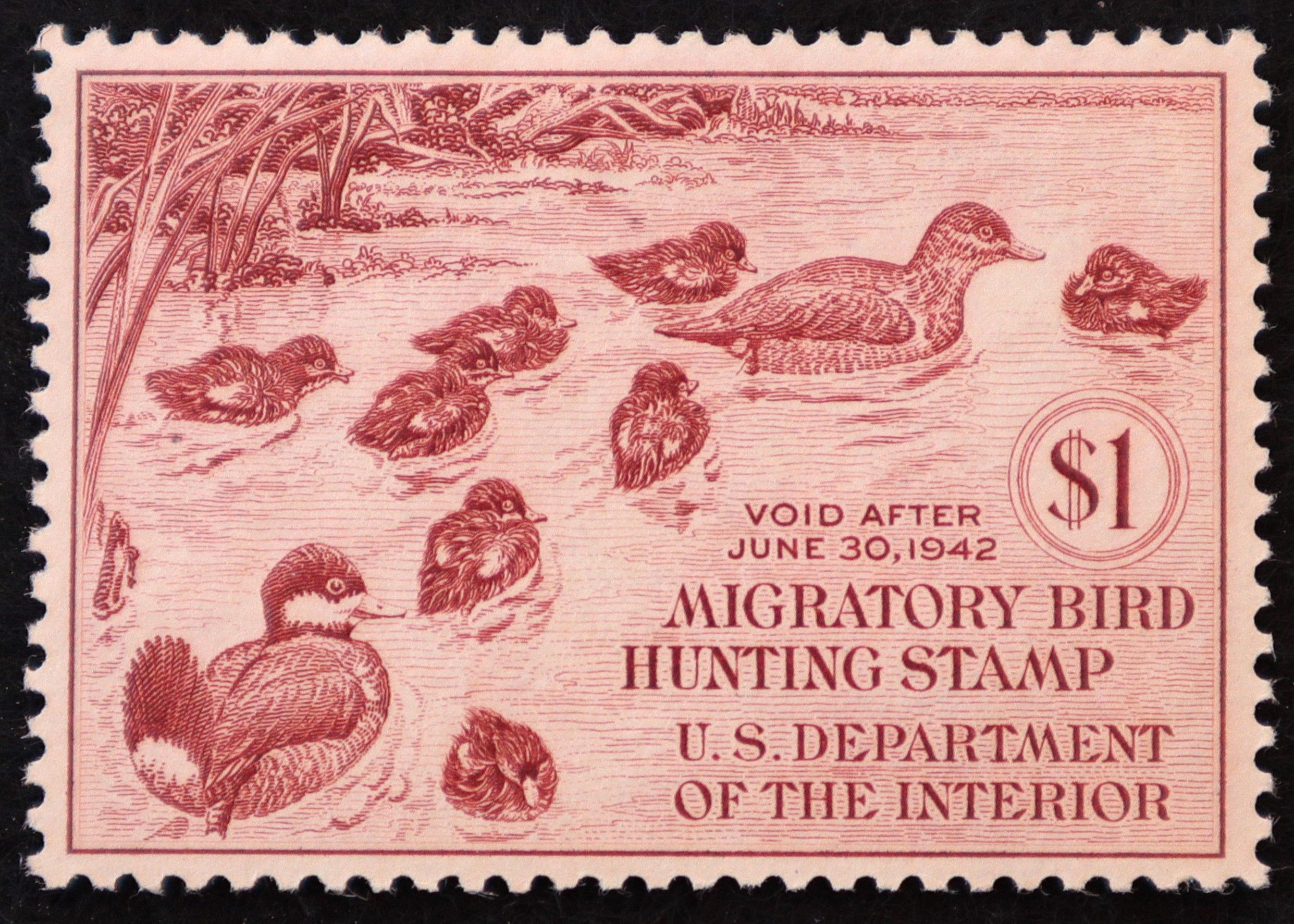 U.S. Mint Stamp Scott #RW8 $1 Federal Duck Hunting Stamp, Superb. NH. A ...