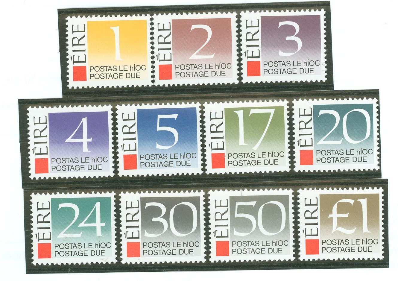 Ireland #J37-J47 Single (Complete Set) | Europe - Ireland, Postage Due ...