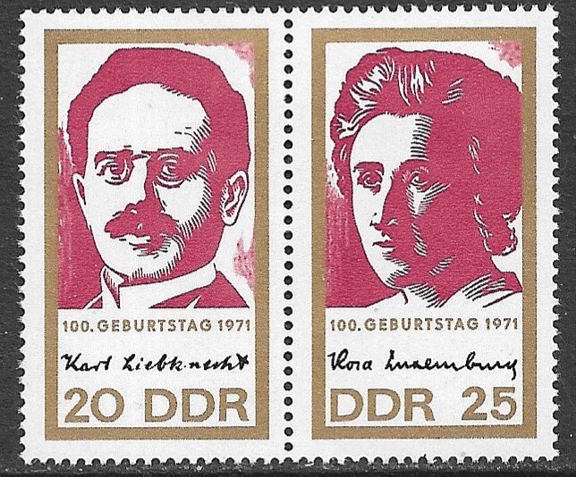 EAST GERMANY DDR 1971 Spartacist Movement Leaders Se-tenant Pair Sc ...