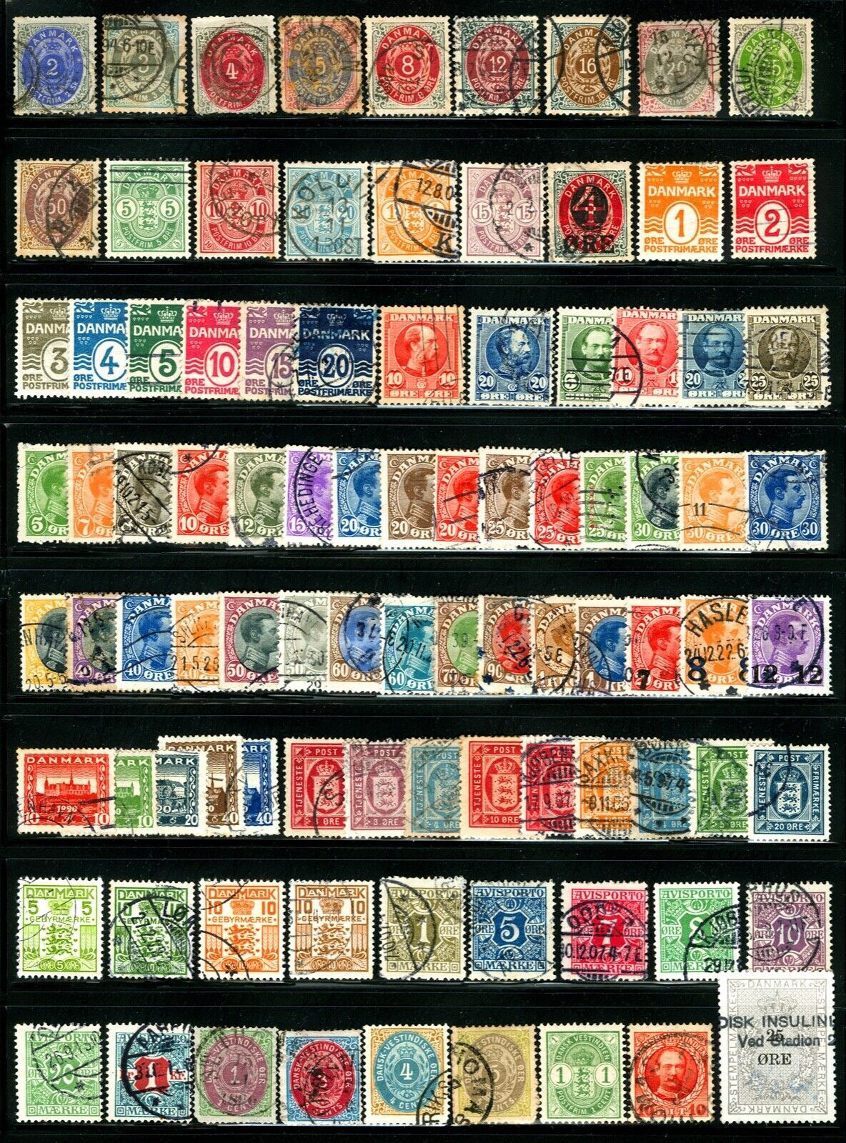Denmark & DWI 1870-1926 Assorted Early Numerals, Kings, Officials, MH ...