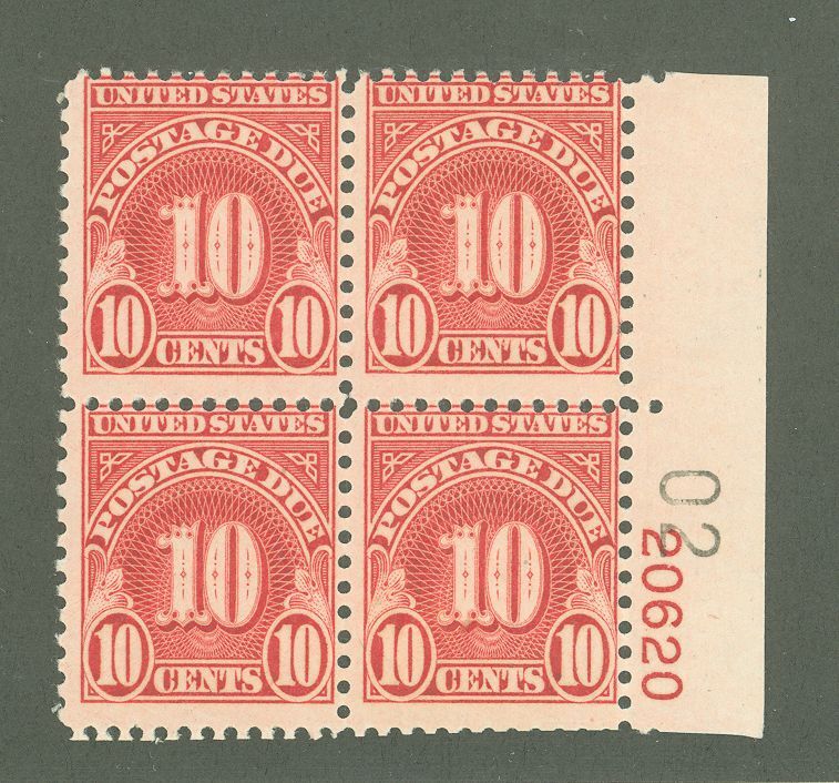 United States #J84 Plate Block | United States, Postage Due Stamp ...