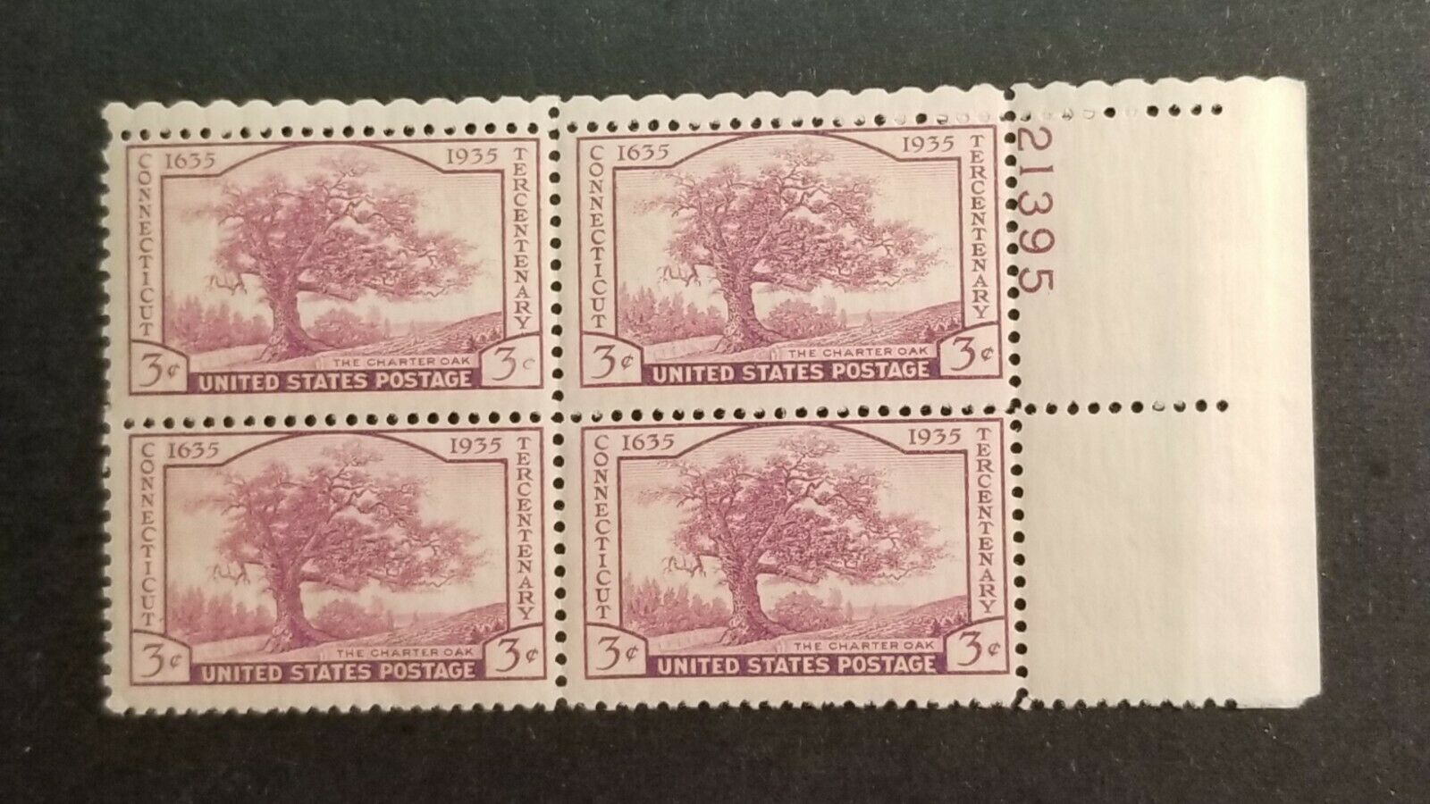 US Scott 772 Charter Oak Connecticut Stamp Plate Block - MNH OG Mint Z ...