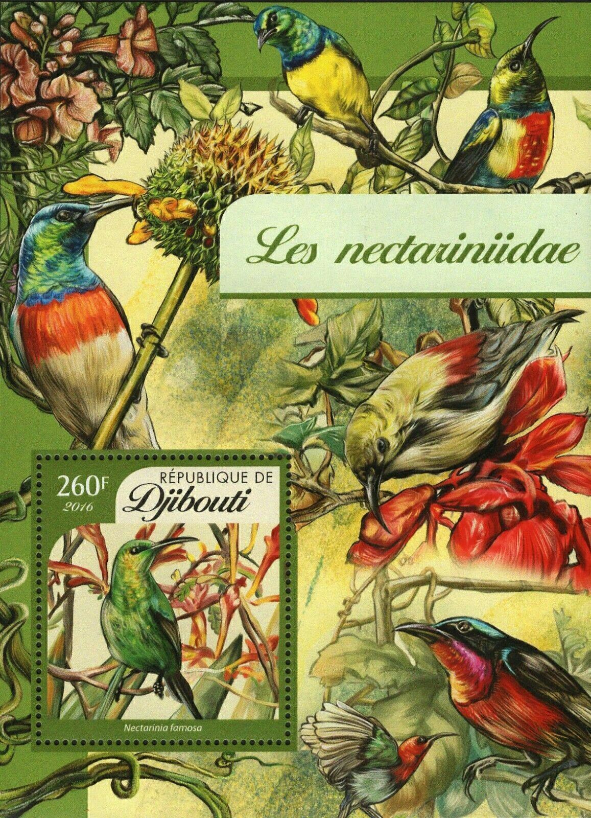 Sunbirds Stamp Nectarinia Famosa Birds Spiderhunters S/S MNH #867 ...