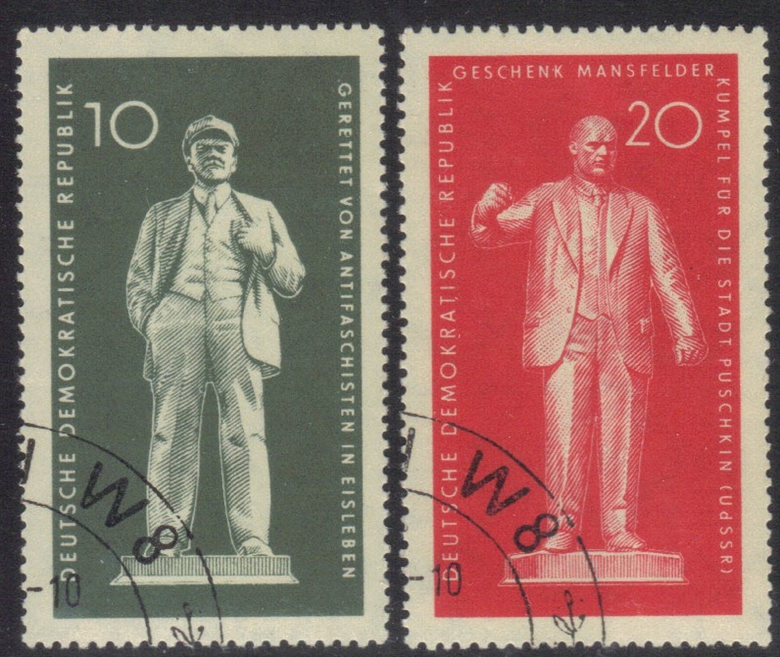Germany DDR Scott# 509-10 **Used** 1960 Thalmann Monument SEE Scan ...