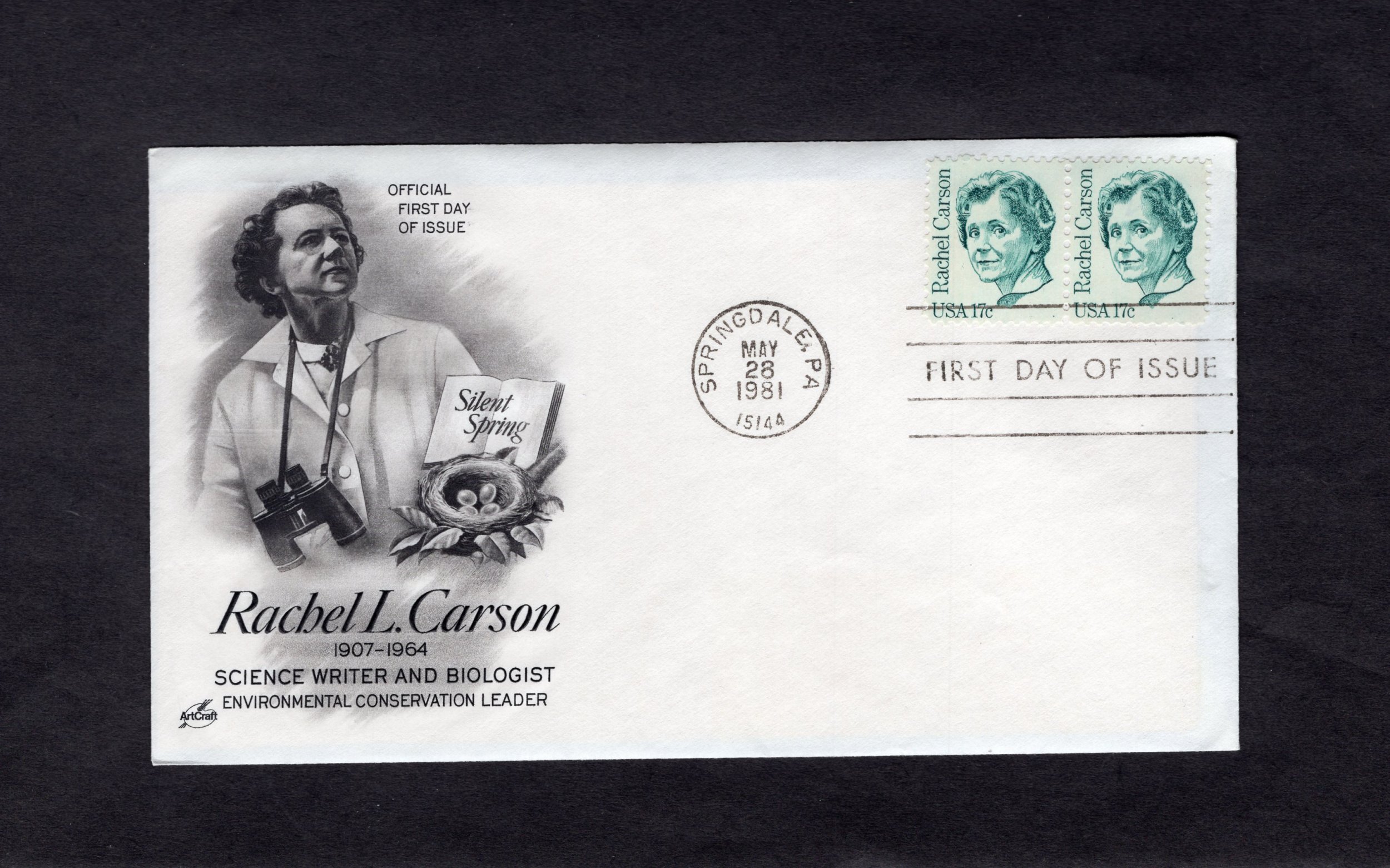 1857 Rachel Carson, pair FDC ArtCraft | United States, General Issue ...