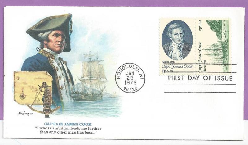 US #1733b FDC 13c Capt James Cook Resolution and Discovery / HipStamp