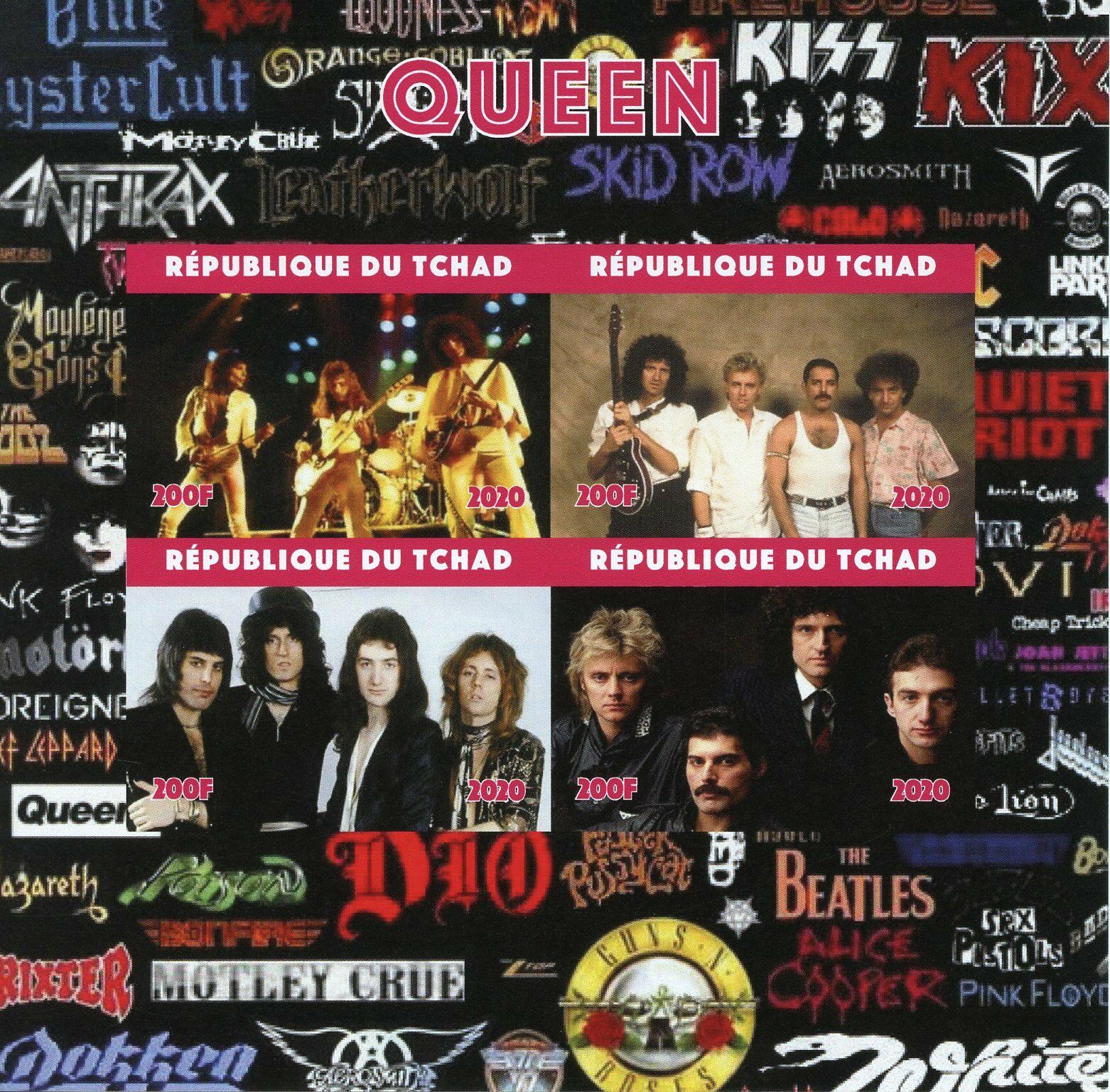 Chad Music Stamps 2020 MNH Queen Freddie Mercury Famous People 4v IMPF ...
