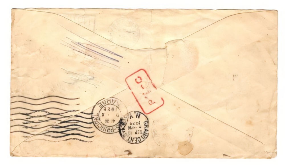 US France 6 Tied Postage Dues 1928 Forwarded 3 Times NY | United States ...