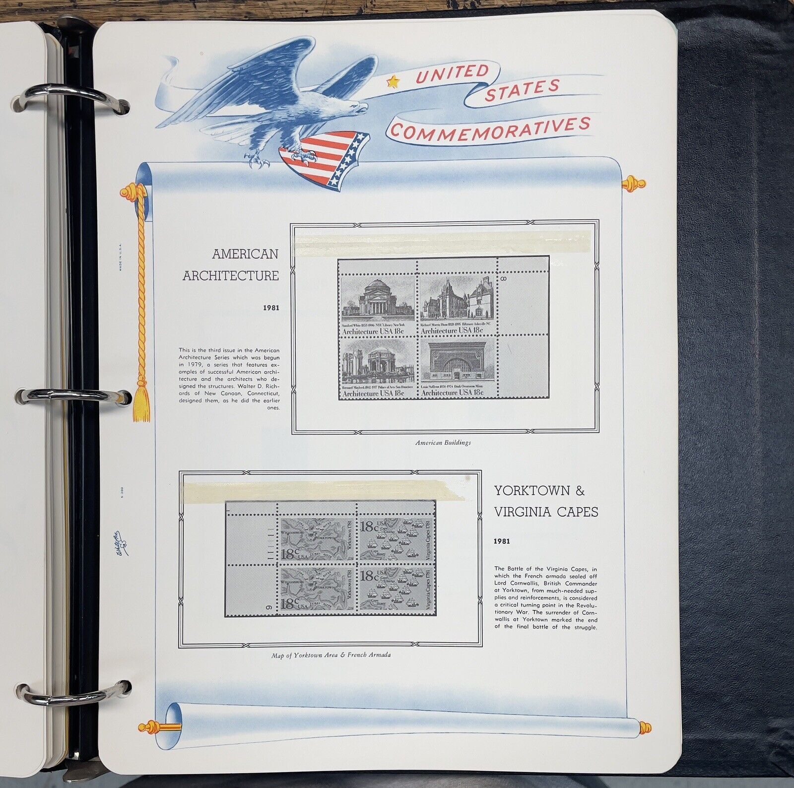 Used White Ace United States Stamp Binder with 1978-83 Plate Block ...