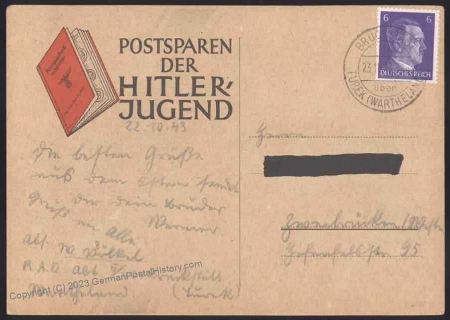 3rd Reich NSDAP Hitler Jugend Unser Ziel der Sieg Propaganda Card USED ...