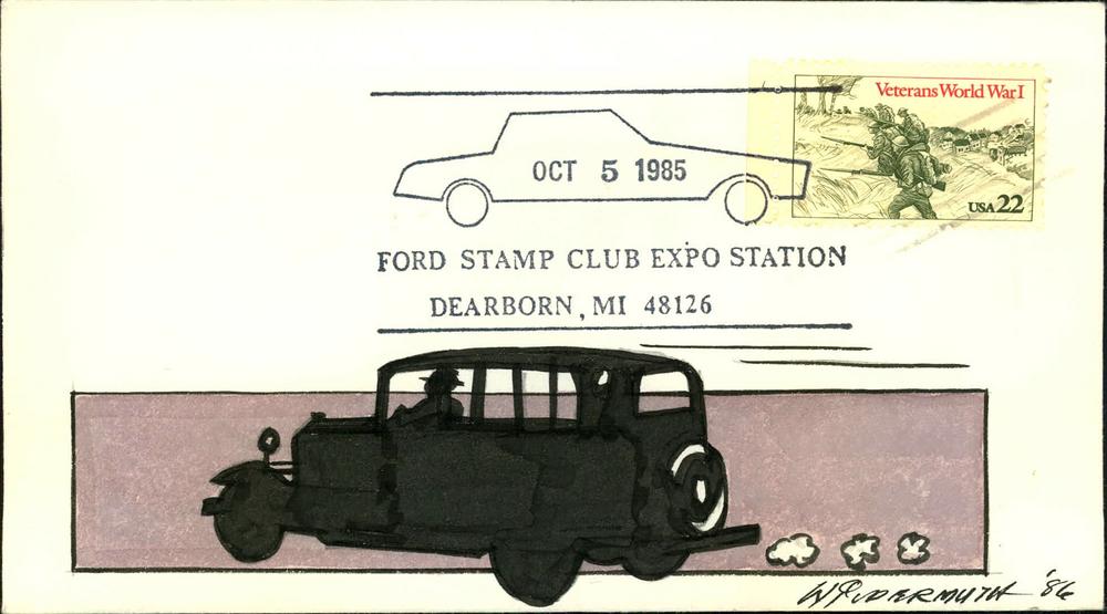 Ford Stamp Club Expo Nice Car Handpainted Cover - Wilderm... | United ...