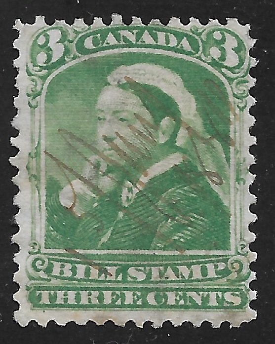 Canada #BAR CA B40 3c Bill Stamp | Canada, Stamp / HipStamp