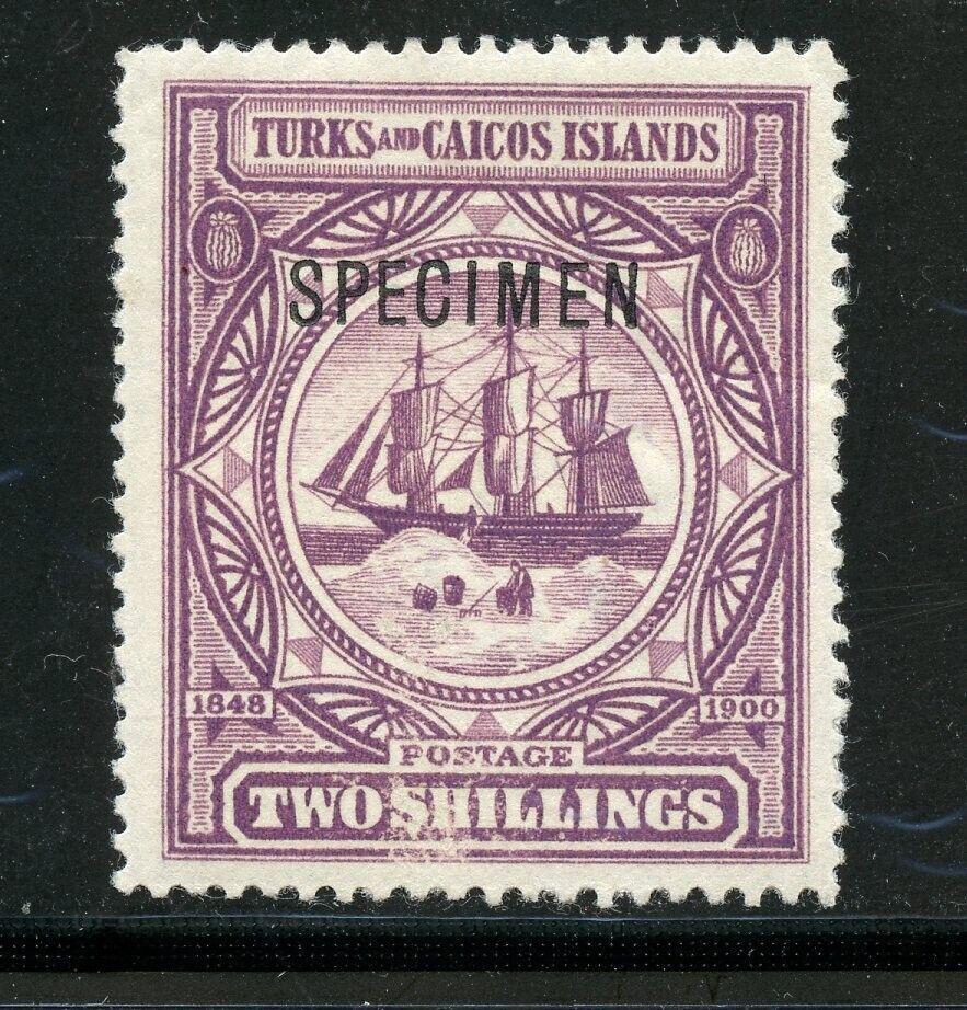 Turks & Caicos Islands #8 (TU439) Badge O/P "SPECIMEN", M, H, see note ...