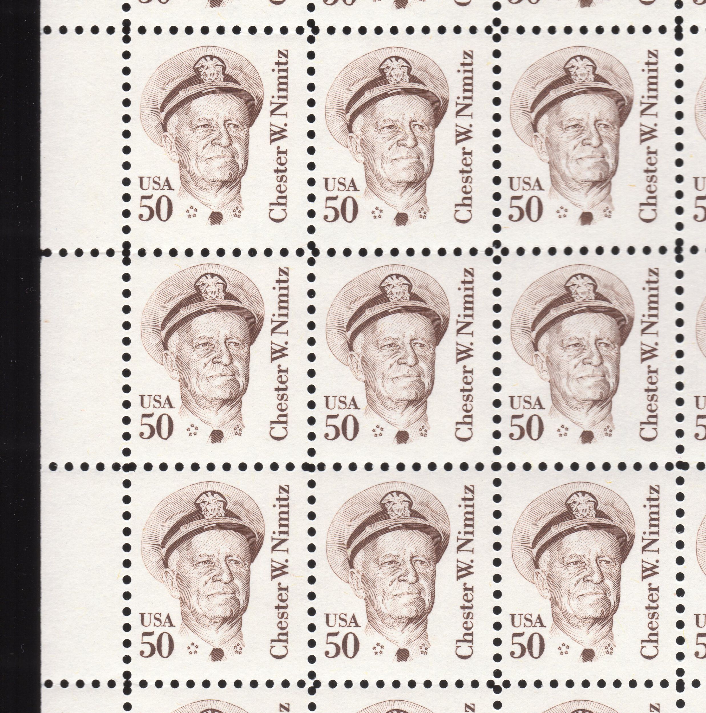 Scott #1869 Chester W. Nimitz Sheet of 100 Stamps - MNH Shiny Gum P#1 ...