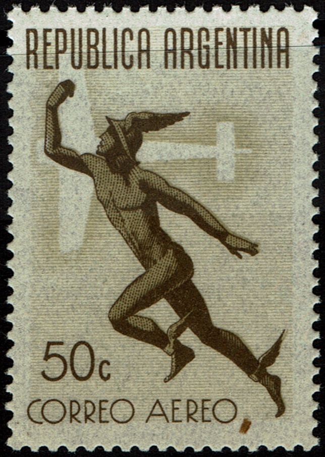 Argentina #C50 MNH - 50c Mercury & Plane (1946) | Central & South ...