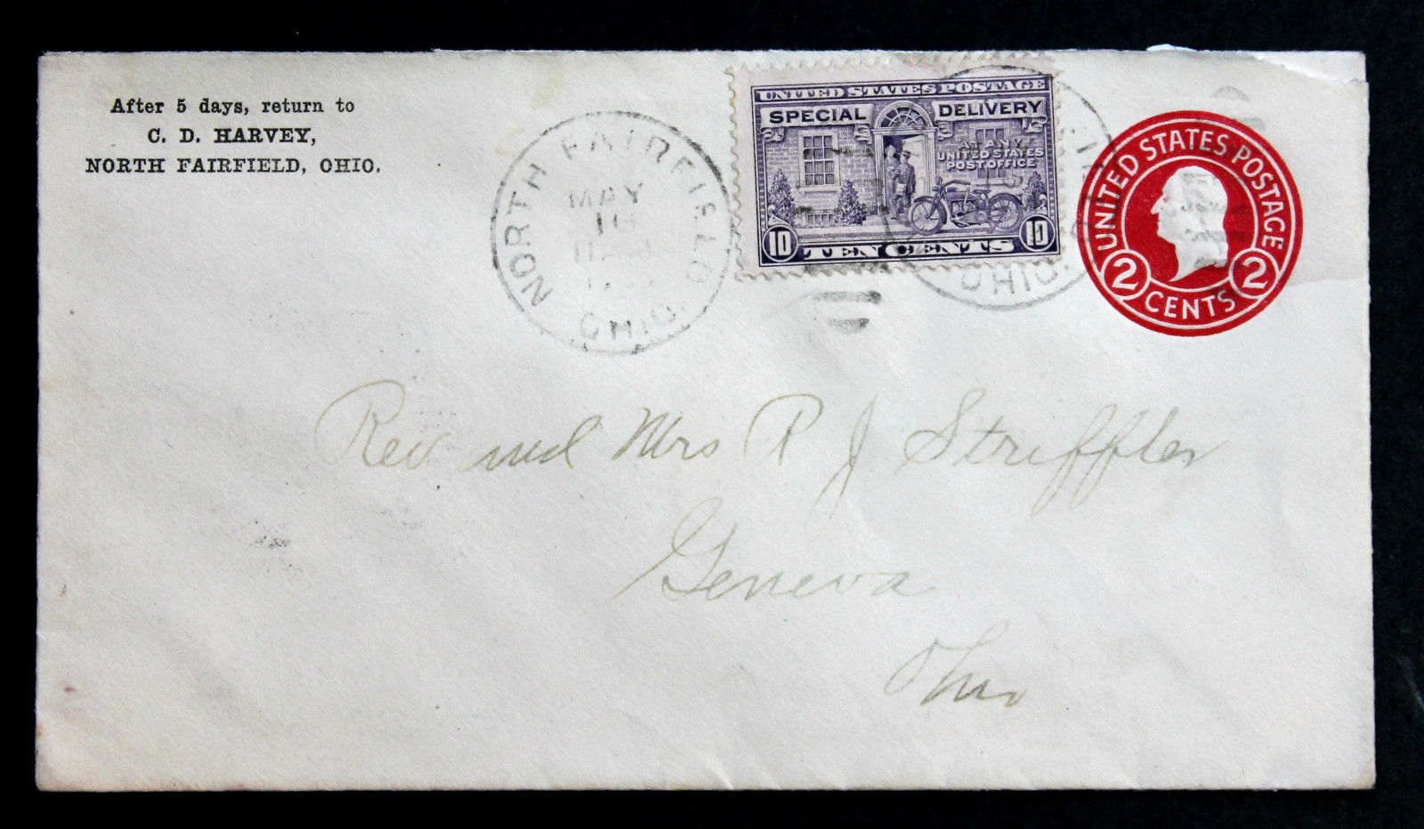 US #U429b,E15 Stamped Envelope Entire Die 3 Special Delivery RPO Cover ...