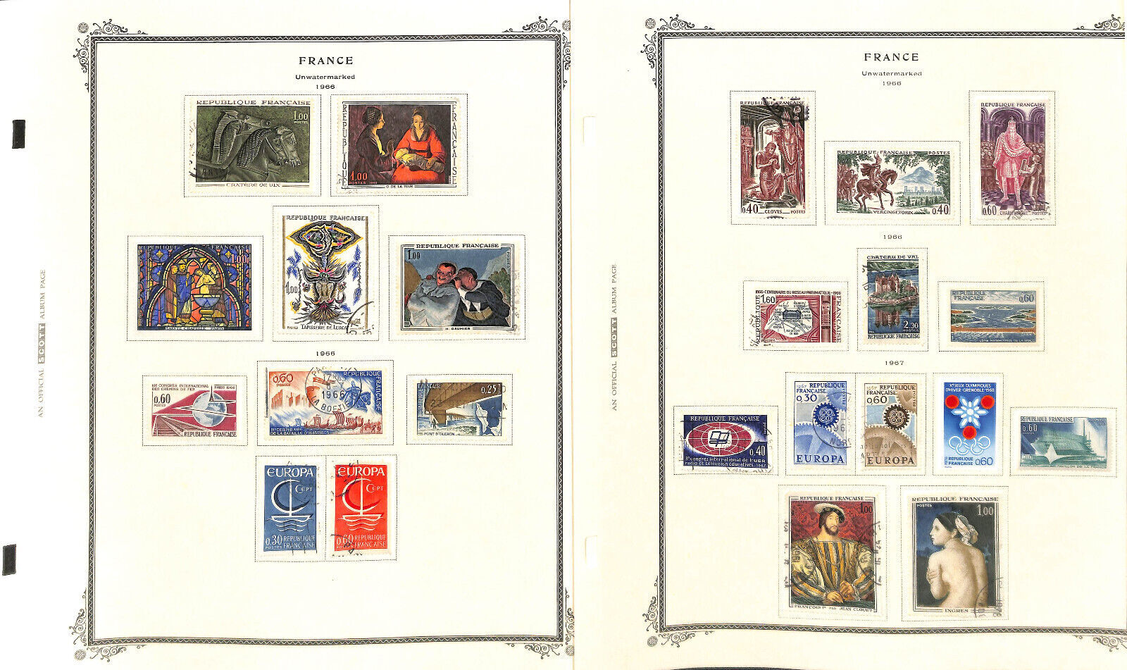 France Stamp Collection on 24 Scott Specialty Pages, 1964-1973 (BQ ...