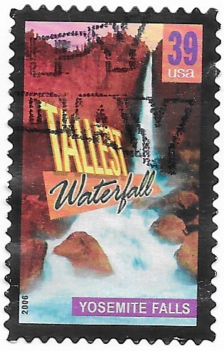 US #4050 used. Wonders of America. Tallest Waterfall - Yosemite Falls ...