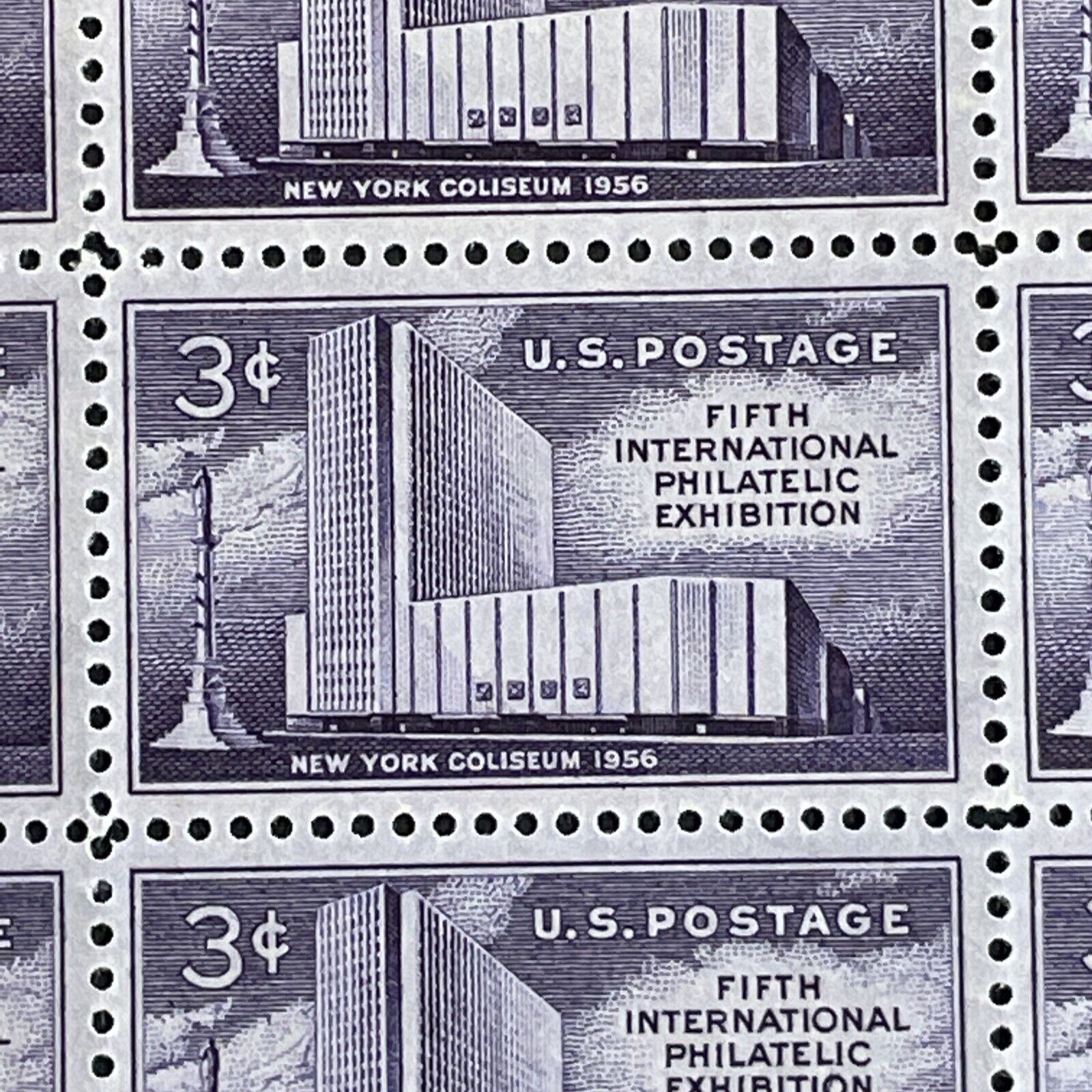 1956 sheet, Fifth International Philatelic Exhibition FIPEX, Sc# 1076 ...