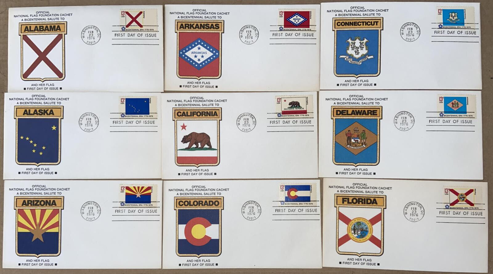1976 Great SET 50 Diff. States Fdcs National Flag Foundation & Text ...