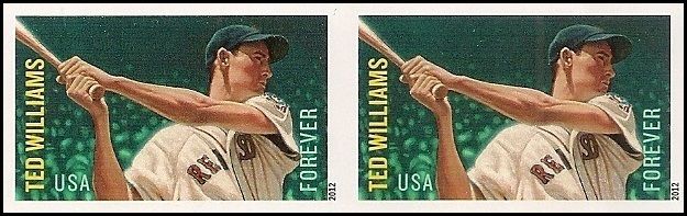 US 4694a MLB Ted Williams imperf NDC horz pair MNH 2012 | United States ...