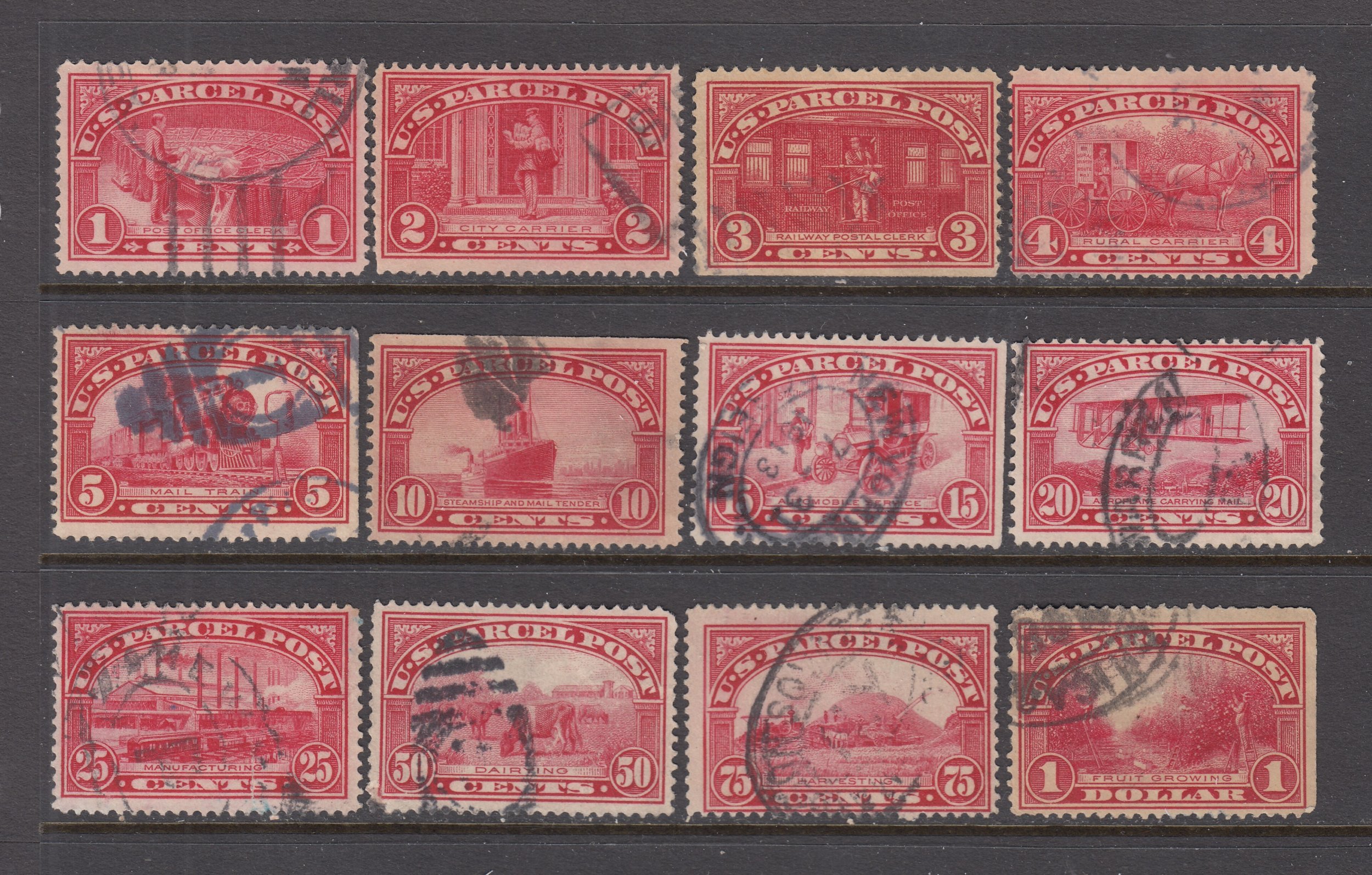US #Q1-12 Parcel Post Set (Used) cv$183.00 | United States, Parcel Post ...