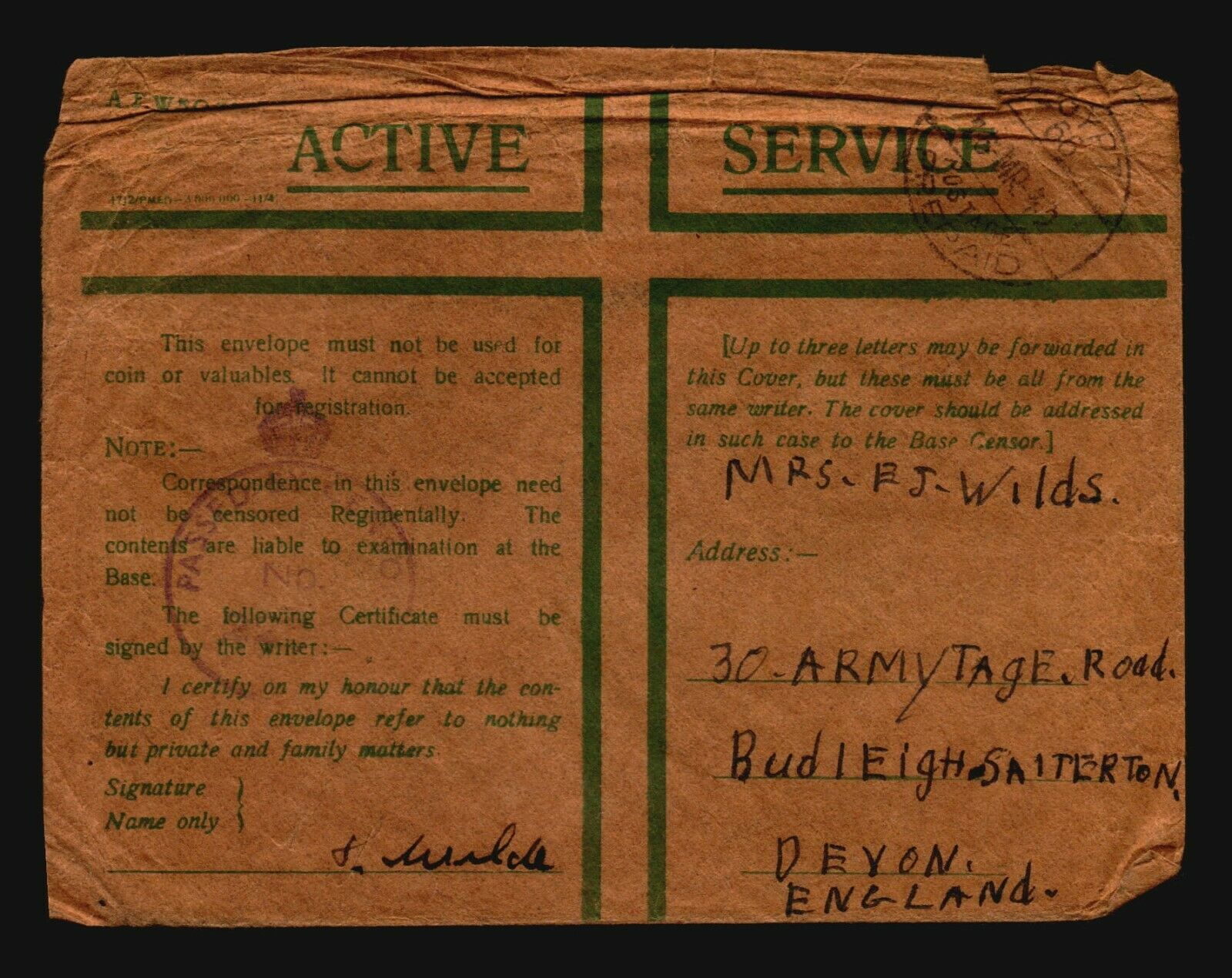 World Wide - 4 WW2 Censor Covers / Mixed Condition See Images - Z16245 ...