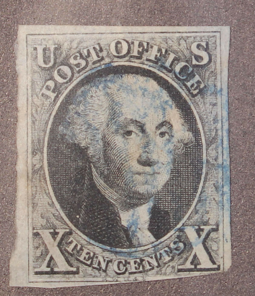 Scott 2 - 10 Cents Washington - Used - Nice Stamp - Blue Cancel - SCV ...