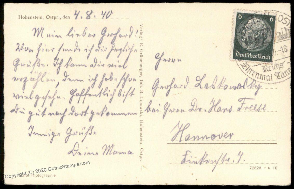 3rd Reich Germany Hindenburg Grave Tanneburg Memorial RPPC Card USED ...