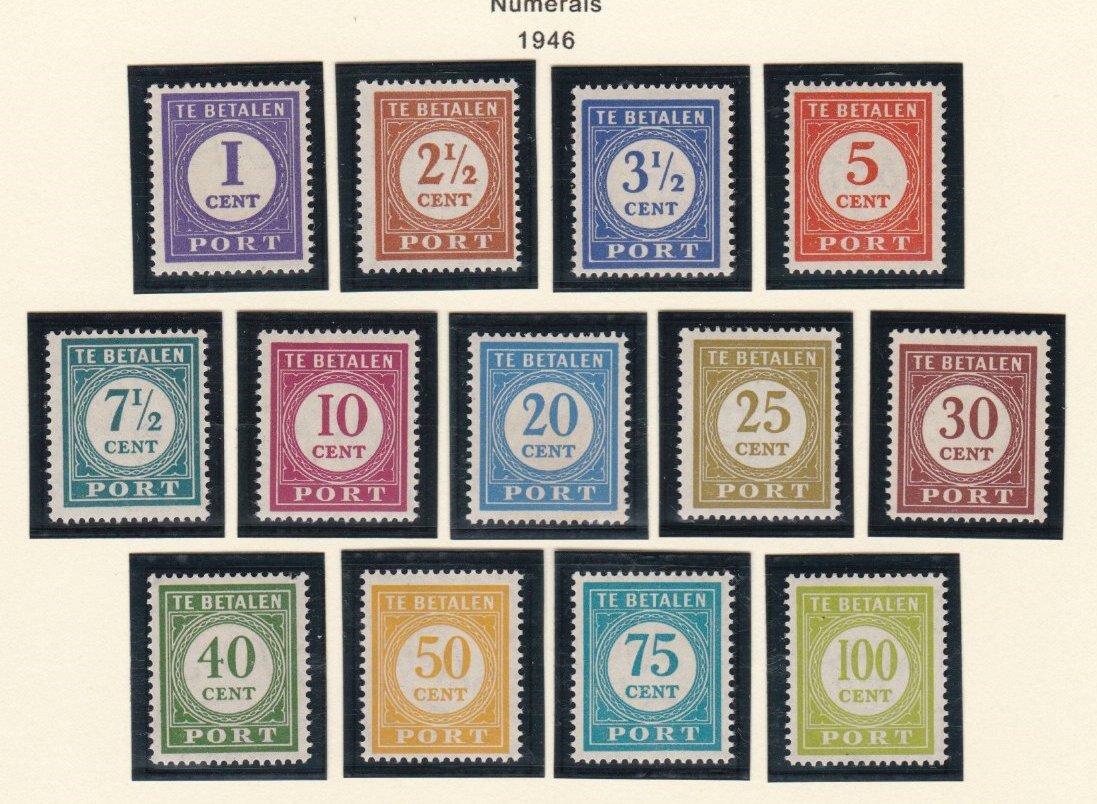 Netherlands Indies # J47-59, Postage Due Numerals, Mint NH, 1/2 Cat ...
