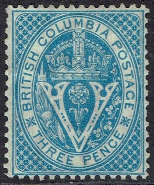 British Colombia 1865 Crown VR 3d NO GUM | Canada, Stamp / HipStamp