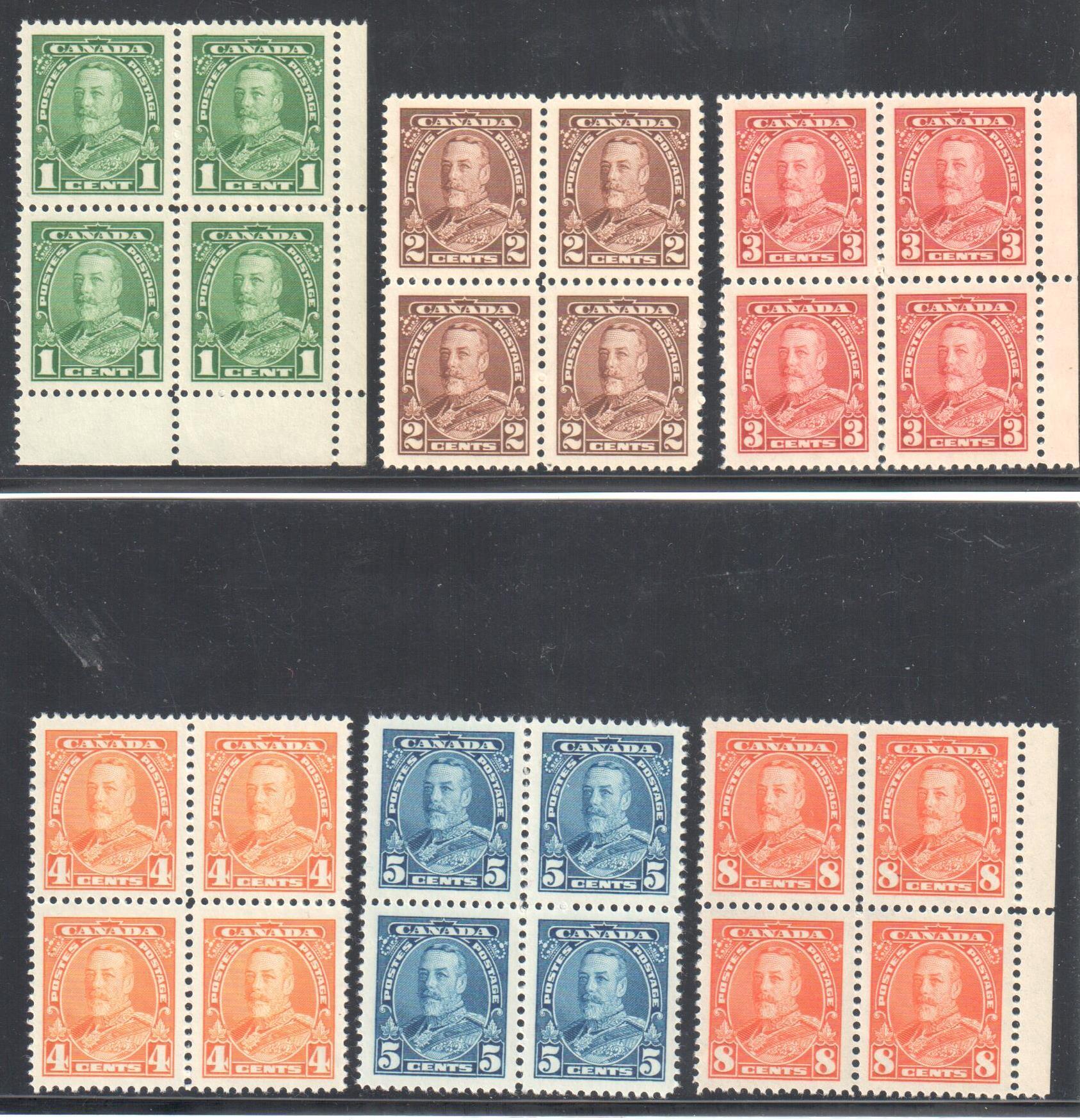 Canada #217 to 227 MINT XF NH Block of 4 -- Choice set - High Quality ...