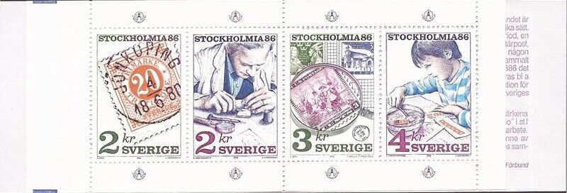 Sweden - 1986 Stockholmia ’86 Stamp on Stamp - CPL Booklet of 4 Stamps ...