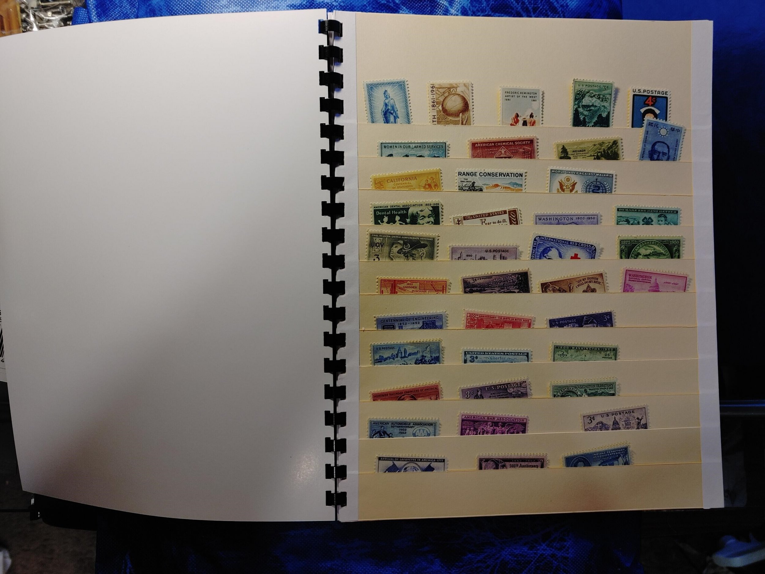 Stamp Stock Book for Blocks and Large Stamps 8.5" X 11" 10 Pages 5 Rows ...