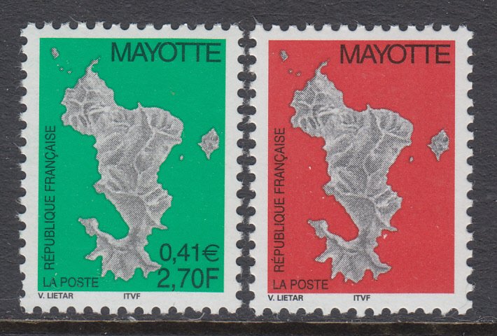 Mayotte 144-145 Maps MNH VF | Africa - Mayotte, General Issue Stamp ...