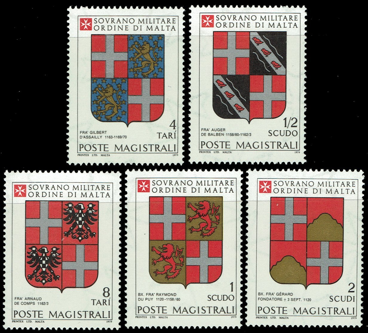 Malta Sovereign Military Order #156-160 MNH - SMOM Coats of Arms (1979 ...