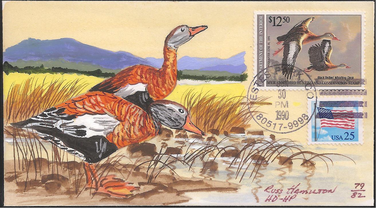 Russ Hamilton Hand Painted FDC for the Federal 1990 Duck Stamp | United ...