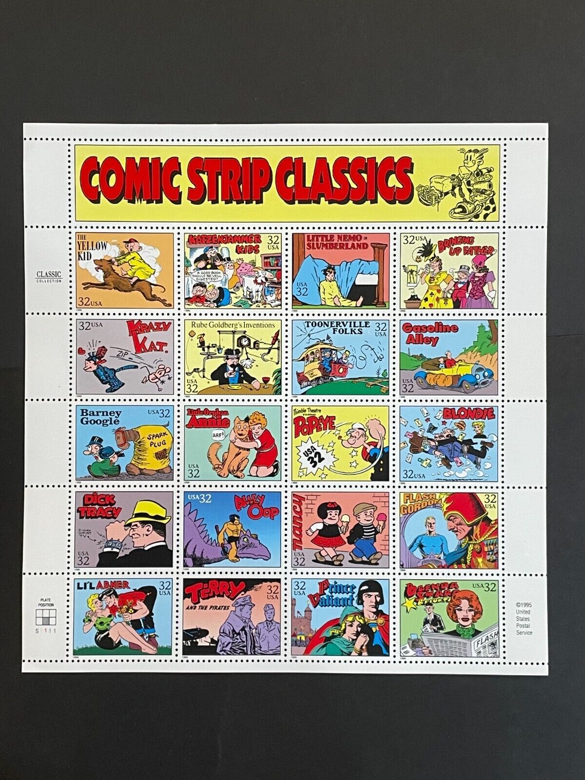 1995 sheet of postage stamps Comic Strip Classics, Sc# 3000 | United ...