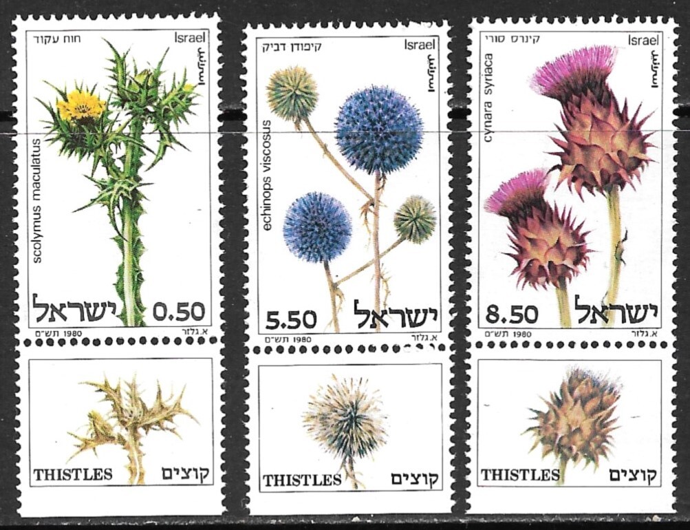 ISRAEL 1980 THISTLES Plants Flowers Set w Tabs Sc 745-747 MNH | Middle ...