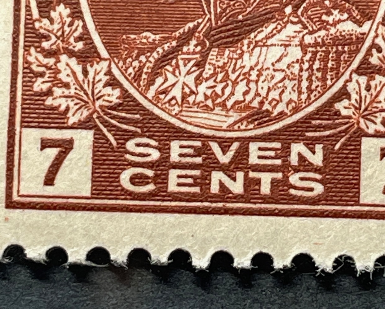 Canada, Scott 114 iv, Mint NH, Diagonal Line in "V" of "Seven" (pic ...