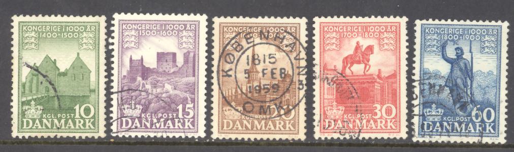 Denmark 347-351 used (DT) | Europe - Denmark, General Issue Stamp ...