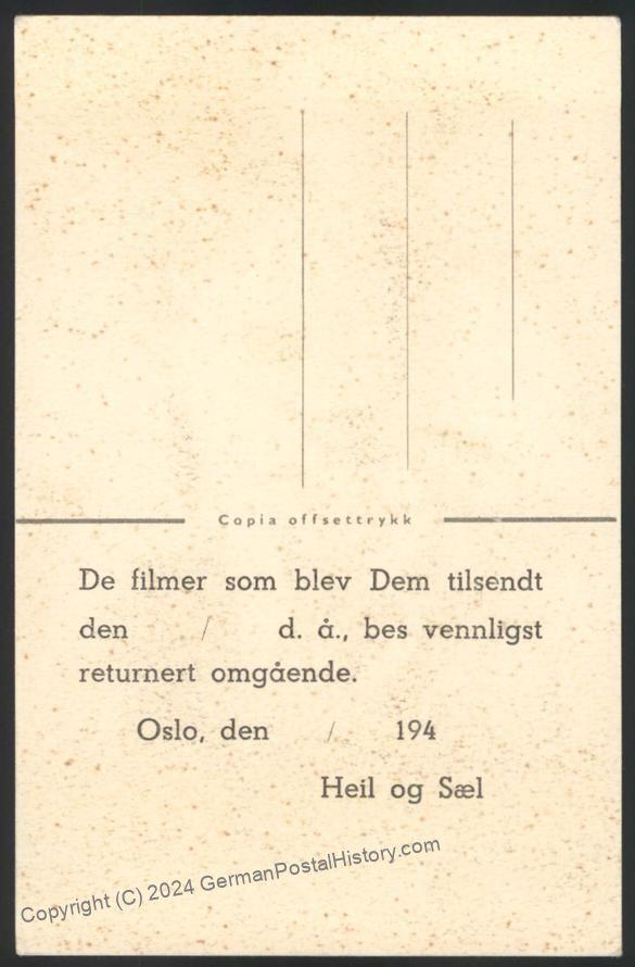3rd Reich Germany Norway Nazi Party HJ BDM Propaganda Card UNUSED ...