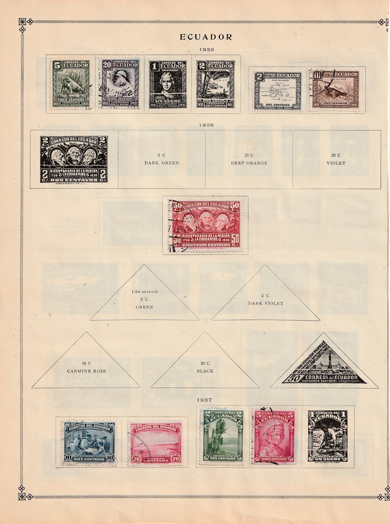 Ecuador Collection - 10 Scans, All the stamps are in the scans ...
