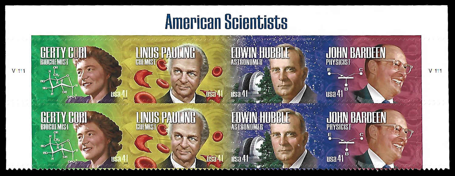PCBstamps US #4224/4227 PB $3.28(8x41c)American Scientists, V1111, MNH ...