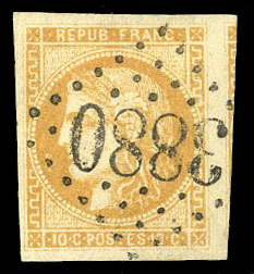 France, 1850-1900 #42a (YT 43B) Cat€100, 1870 10c brown, Report 2, used ...