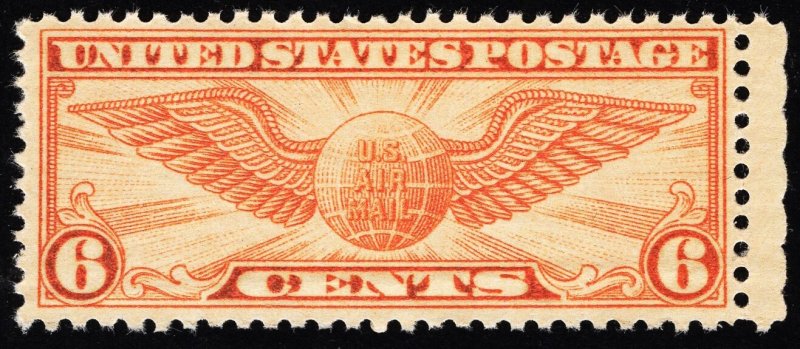 US C19 MNH F 6 Cent "Winged Globe" Single Dull Orange | United States ...